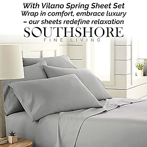 Southshore Fine Living, Inc. Extra Deep Pocket King Sheet Set, 6-Piece Ultra-Soft Microfiber Bed Sheets with 21" Deep King Fitted Sheet, Oversize Flat Sheet, 4 King Pillowcases, Steel Grey