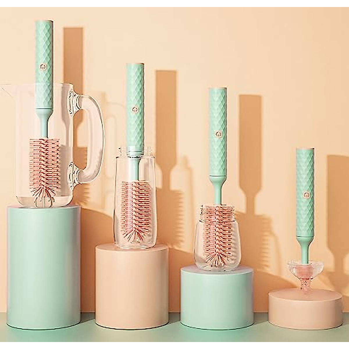 vljsfkh Bottlespark Bottle Cleaner, Bottle Spark Cleaner, Electric Baby Bottle Cleaner, Automatic Bottle Cleaner Brush Bottle Soap, 360 Rotation, Soft, Waterproof, Wall Hanging, USB Charging