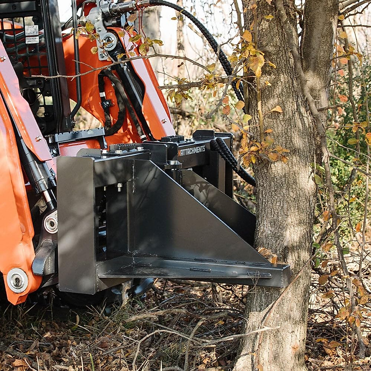 Titan Attachments Post and Tree Puller for Skid Steers, 3,000 PSI Single 2x10 Hydraulic Cylinder, Optional Push Bar Guard, Universal Landscape Tool Removes Tree Roots and Fence Posts