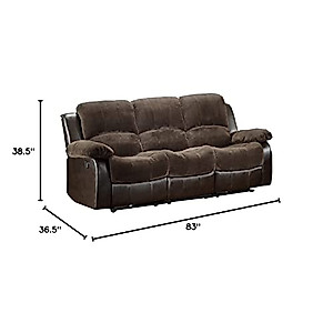 Lexicon Baluze Double Reclining Sofa, Two-Tone Brown