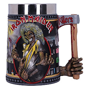 Nemesis Now Metal Band Tankard, Hand-Painted Beer Mug, Removable Stainless Steel Insert, Hard Rock Music Fans Collectible Merch, 16cm - Iron Maiden Killers