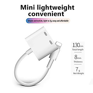 Lightning iPhone Adapter & Splitter, SHARLLEN Apple MFi Certified Headphones Adapter 2 in 1 Aux Audio+Charge+Call+Volume Control Converter Cable Compatible for iPhone 12/11/XS/XR/X 8/7 iPad-iOS13