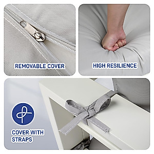 VINGLI Outdoor Furniture 4 Pieces Modern Aluminum Patio Furniture Set, Patio Sofa Set Outdoor Patio Conversation Sectional Set for Lawn, Garden, Backyard (White)