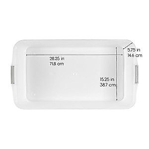 IRIS USA 50 Qt Plastic Under Bed Storage Bin with Lids and Durable Buckles, Multi-Purpose Container Box for Clothes, Shoes, and Duvets, Clear