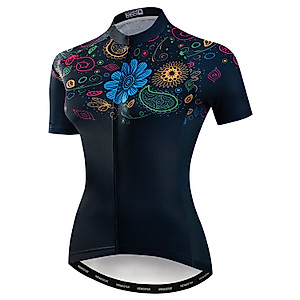 Women's Cycling Jersey, Short Sleeved Bike Shirt Mountain Jersey Comfortable Quick Dry Wear Top