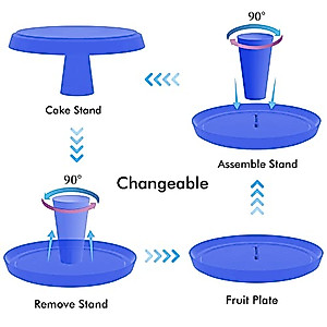 Enjoy Myself 7-Piece Set of Colorful Cake Stands, Versatile Dessert Plates and Fruit Platters, Cupcake Display Serving Tray for Any Occasion