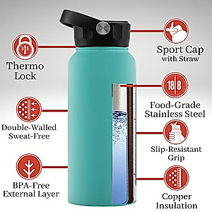 Be Burgundy Personalized Water Bottle with Straw Lid & Engraved Name - 24 Oz - 20 Icons, 20 Font, 8 Colors - Gifts for Her, Gifts for Girlfriend, Sister, Personalized Gifts for Women