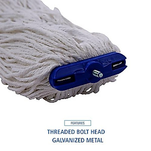 Boardwalk BWK824R 24 oz. Lie-Flat Rayon Fiber Mop Head - White (12/Carton)