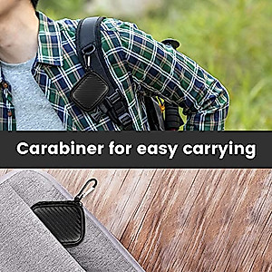 RISETECH Earbud Case Earphone Carrying Case Hard EVA Headphone Storage Bag Small Zipper Pouch Compatible with Beats Fit Pro, urBeats3, Bose Soundsport, EarPods, AirPods, Sony Earbuds -with Carabiner