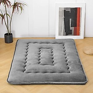 NeuType Futon Mattress Queen Grey Thicken Sleeping Mattress for Floor Folding Mattress for Adults Tatami Mat Camping Mattress Road Trip Reversible Japanese Floor Mattress
