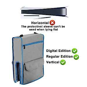 dtylean Black Dust Cover for PS5 Console, Anti Scratch Waterproof Sleeve for Playstation 5 Console Digital Edition & Regular Edition (Vertical)