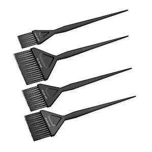 Vellen Hair Color Brush Set, 4 different sizes for smooth Application, Perfect for Hair coloring and Balayage, Reusable and Washable (Black)