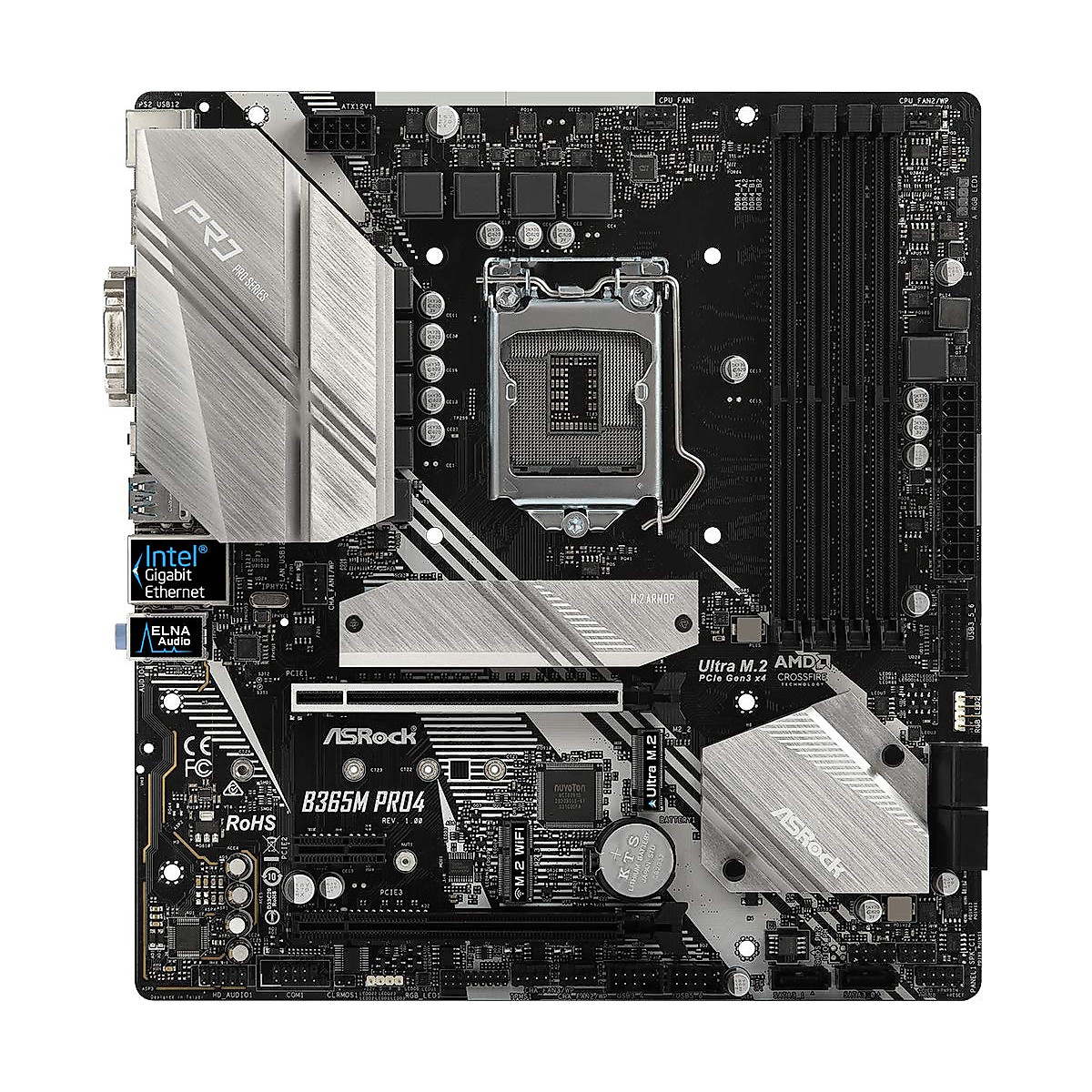 ASRock B365M PRO4 LGA1151/ Intel B365/ DDR4/ Quad CrossFireX/ SATA3&USB3.1/ M.2/ A&GbE/ MicroATX Motherboard