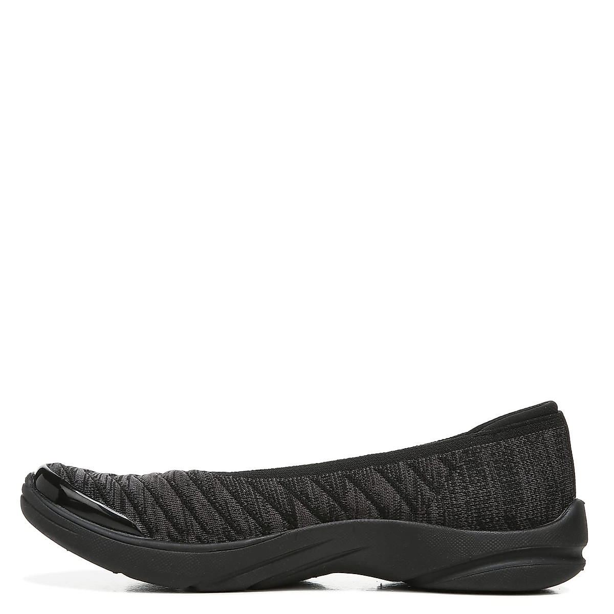 BZees Women's Legato Slip-On Flat Ballet, Black, 8