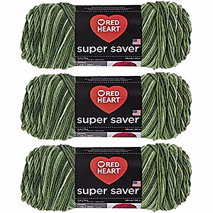 Red Heart Super Saver Yarn (3-Pack) Green Tones E300-629