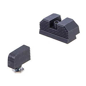 Night Fision Costa Ludus Night Sight Set Compatible with Glock 17/19/22-28/31-35/37-41/45/48 - Yellow Front Ring, Rear Sight with Horizontal Tritium Bar