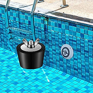 Pool chill Plug Rubber Stopper Plug 1.25 inch to 1.5 inch with Stainless Steel Screws, Stainless Steel Bolts, Heavy Duty Rubber