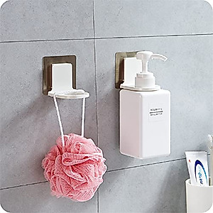 2pcs Shower Gel Bottle Rack Hook Bracket,Self Adhesive Wall Mounted Shampoo Holder Hook Shower Gel Bottle Rack Hanger Liquid Soap Holder Hand Sanitizer Suction Wall Seamless Hook for Kitchen Bathroom