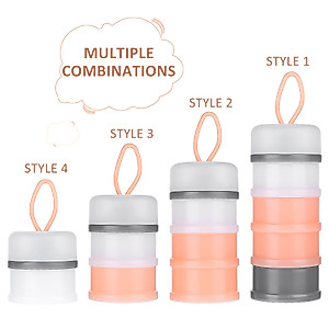 2 Pcs Protein Powder Container, 4 Stackable Leakproof Protein Powder Dispenser, Portable Keychain Protein Powder Container for Workout, Fitness, Travel (Pink, Blue)