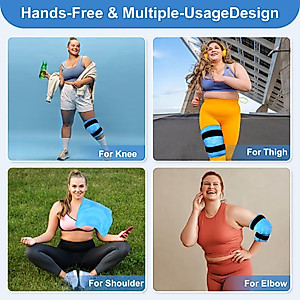 XXXL Knee Ice Pack Wrap Around Entire Knee After Surgery, 20‘’ Extra Large Reusable Gel Ice Pack, Ice Wraps for Soothing Discomfort