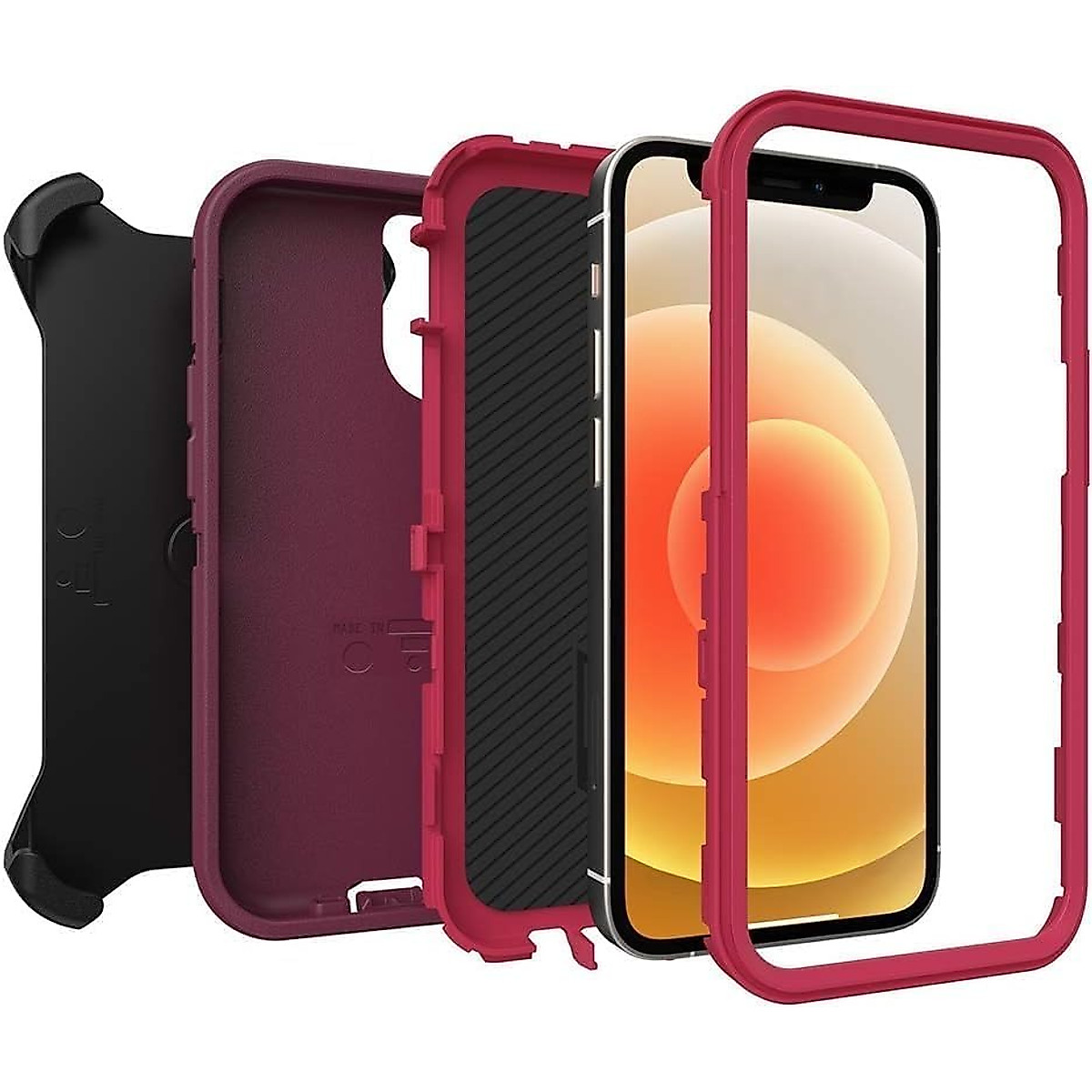OtterBox Defender Series SCREENLESS Edition Case for iPhone 12 Mini - Berry Potion (Raspberry Wine/Boysenberry)
