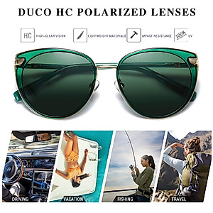 DUCO Cat Eye Sunglasses for Women Retro Polarized Womens Sun Glasses 90s Vintage Shades UV Protection DC1222