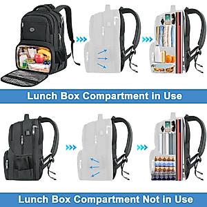 17 Inch Laptop Backpack, TSA Large Travel Backpack with Lunch Box, Anti-Theft Work Business Carry On Backpack with USB Charging Port, Water Resistant Durable College Computer Backpack for Men Women