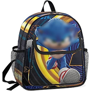 Children's Backpack - Durable, Water-Resistant, Colorful Design, Comfortable Shoulder Straps, Large Capacity and Name Tag.Suitable for 4-12 years old(Blue Hedgehog 1)