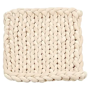 Casaphoria Chunky Yarn for Hand Knitting Blanket,Super Soft Giant Yarn for Arm Knitting,DIY Cotton Tube Yarn Blanket for Pet Bed,Arm Knit Yarn for Pillow,Bulky Yarn for Arm Knitting(Beige,3Lbs)