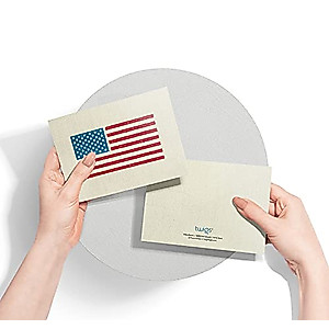 Twigs Paper - American Flag Note Cards - 12 Blank Patriotic Greeting Cards With Envelopes - Eco Friendly Stationery - 5.5 x 4.25 Inch - Made In USA