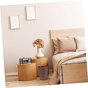 HOOTNEE Rattan-Like Trash Can Plastic Trash Bin Household Garbage Can Plastic Rubbish Can Garbage Container Simple Bathroom Trash Can Kitchen Trash Can Plastic Waste Bucket Home Trash Can