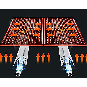 Hisencn 17" Infrared Grill Grates Replacement for Charbroil Performance Tru-Infrared 2 Burner Gas Grill 463633316 463672016 463672216 463672416, Stamped Porcelain Steel Replacement Emitter Plates