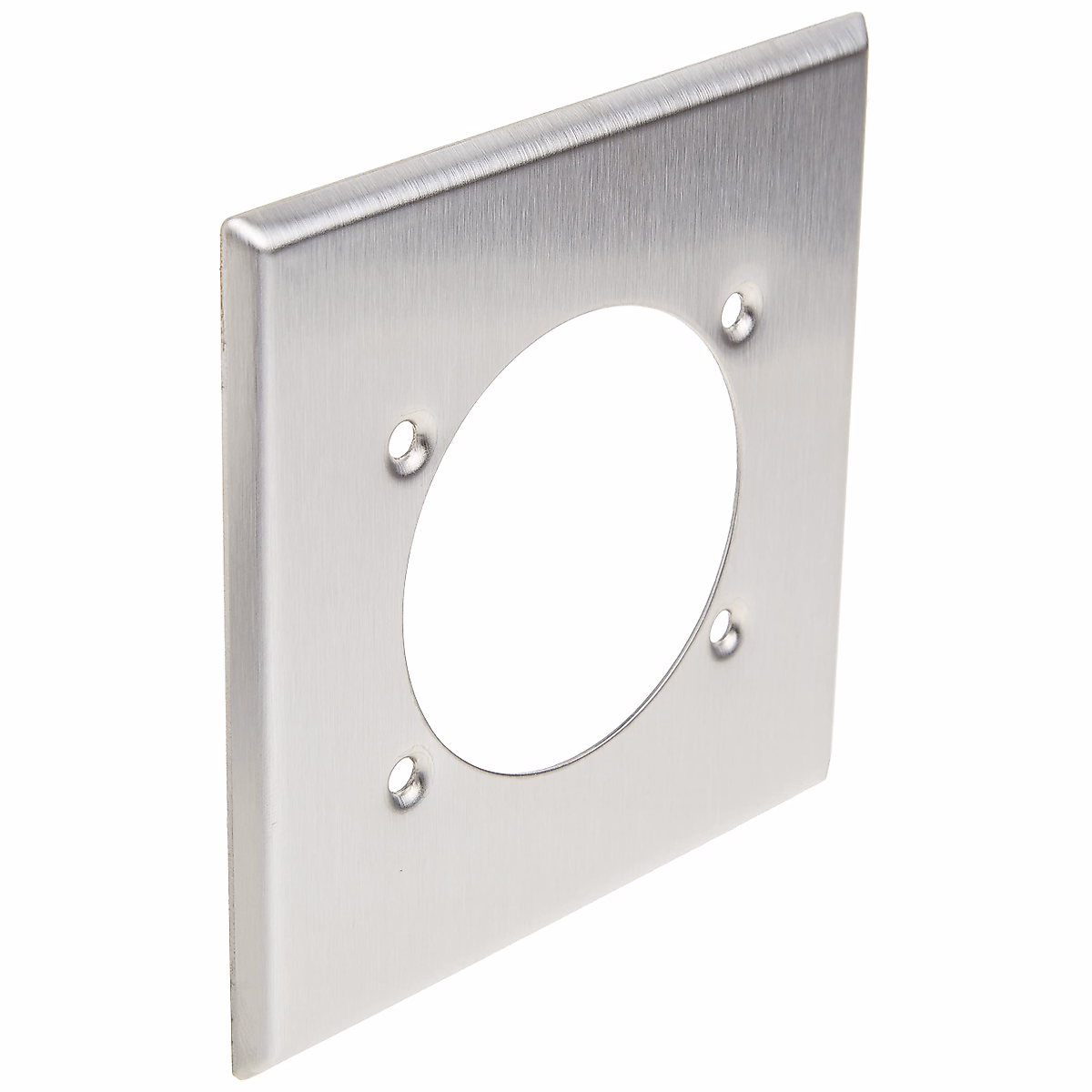 Leviton S701-40 2-Gang Power Receptacle Wallplate, Flush Mount, Standard Size, Device Mount, 302 Stainless Steel