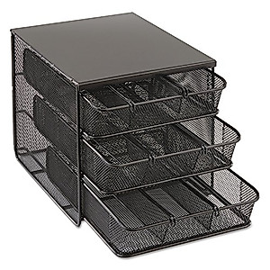 Safco 3275Bl 3 Drawer Hospitality Organizer 7 Compartments 11 1/2W X 8 1/4D X 8 1/4H Bk