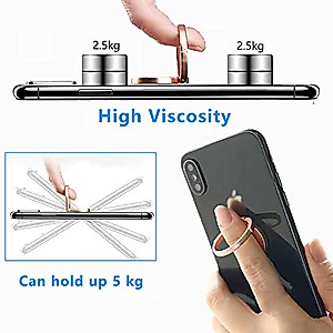 VOVIGGOL Cell Phone Ring Holder Finger Kickstand, 360° Rotation Cute Phone Ring Grip Phone Ring Stand Metal Phone Ring for Car Mount Magnetic Compatible with All Smartphones (Silver)