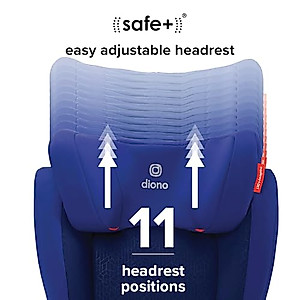 Diono Monterey 4DXT Latch, 2-in-1 High Back Booster Car Seat with Expandable Height, Width, Advanced Side Impact Protection, 8 Years 1 Booster, Blue