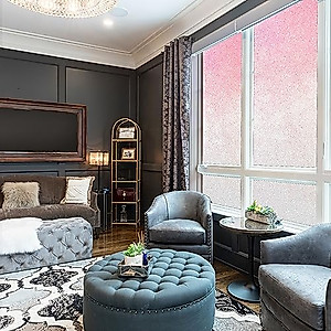 IOACIY Privacy Window Film Frosted Glass Sticker for Home Office Static Anti-UV Window Paper Decorative Window Covering for Bathroom (Universe Outer Space Starry Sky Red Blue-178, 17.7" x 23.6")