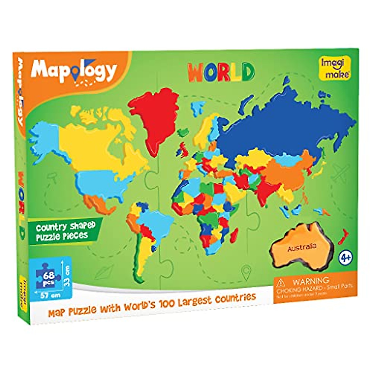 Imagimake Mapology World Map Puzzle | Educational Toys for Kids 5-7 | Puzzles for Kids Ages 4-8 | Map of The World | 6 Year Old Boy Gifts & Girl Gifts