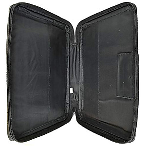 Genuine Leather Large Book Covers Bible Covers with Handle (Black)