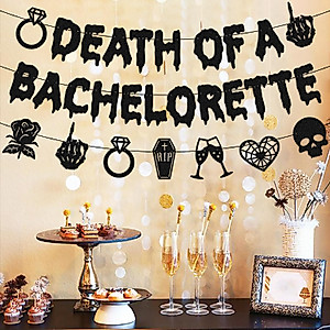Death of a Bachelorette Banner Halloween Bachelorette Party Decoration Rip Single Life Banner Bride or Die Backdrop Hallow Death theme Bridal Shower Engagement Wedding Party Decor