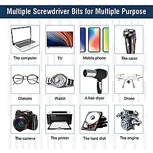 QYBEEDE Cordless Electric Screwdriver, 3.6V Mini Home Screwdriver Set Precision Bits with Screw Accessories Portable Magnetic Repair Tool Rechargeable Power Screwdriver for Phone Watch Camera Laptop