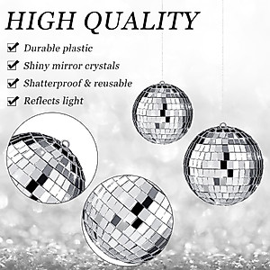 100 Pcs Bulk Disco Ball Set,Mini Mirror Disco Balls Ornaments Hanging Decoration in Different Size for Christmas Tree Cake Topper Dance Music 50s 60s 70s Themed Party(1, 2)