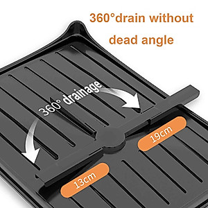 2 Tier Dish Drain Rack, with Retractable Drain Hose, Home Countertop Large Capacity Utensil Drying Rack, for Cup Dish Chopsticks Storage