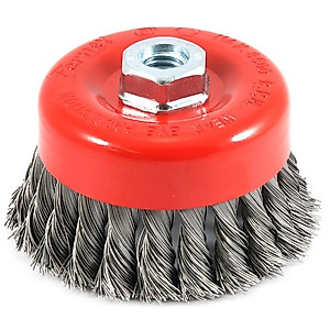Forney 72753 4-Inch by 5/8-11 Knotted Cup Brush .020 Carbon Steel