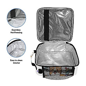 Dog Pattern Lunch Box Welsh Corgi Dog Unicorn Insulated Lunch Bag Cute Animals Pet Print Reusable Cooler Meal Prep Bags Lunch Tote with Shoulder Strap for School Office Adult