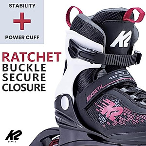 K2 Skate Women's Kinetic 80 Inline Skate, Black_Berry, 6.5