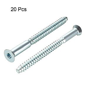 uxcell Furniture Confirmat Screw 7x85mm Hex Socket Wood Screws Zinc Plated 20pcs