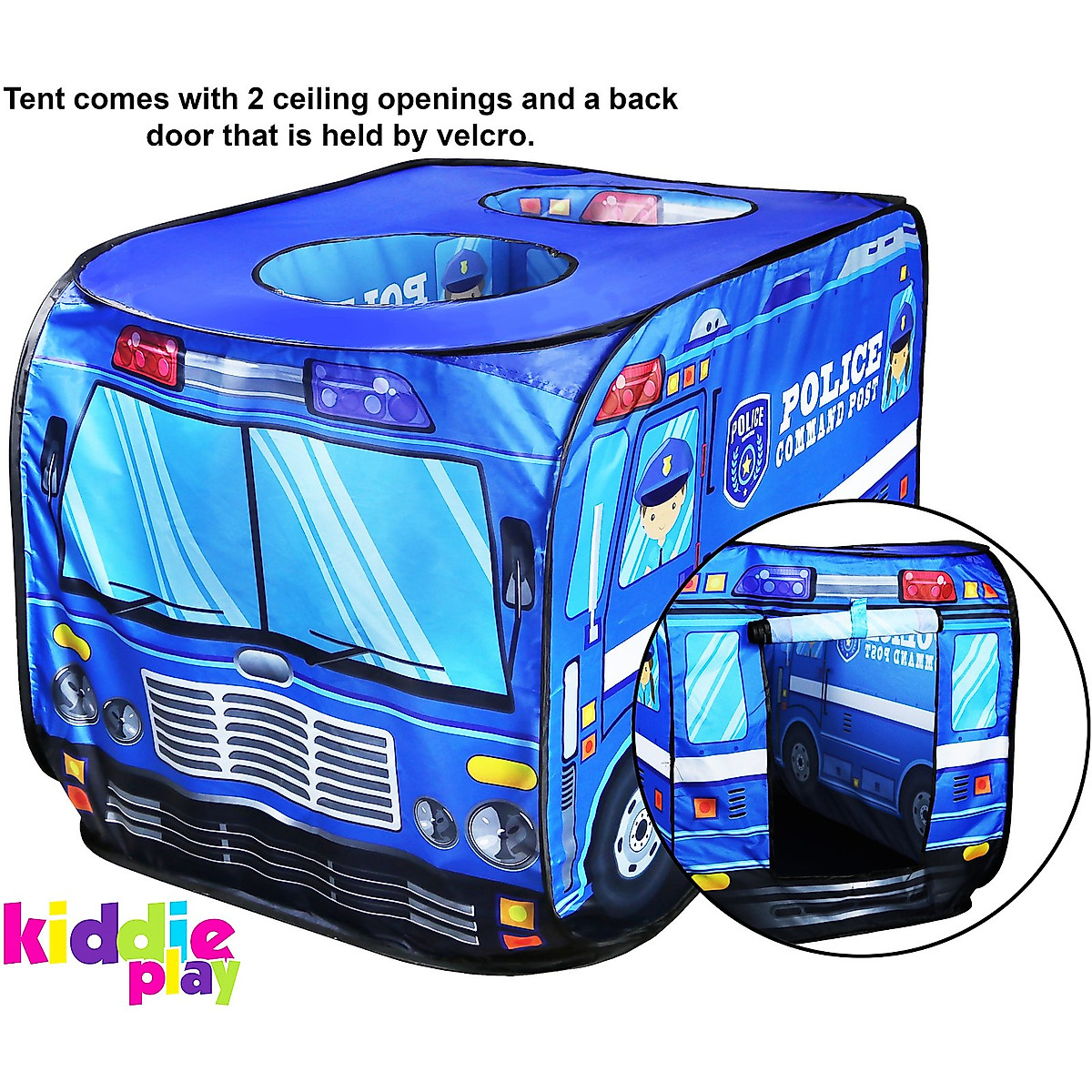 Kiddie Play Pop Up Police Car Tent | Kids Play Tent for Boys & Girls Indoor Outdoor Toy