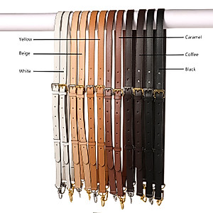 GOXTECH Vachetta Leather Adjustable Crossbody Strap for ， women's crossbody handbags （White）