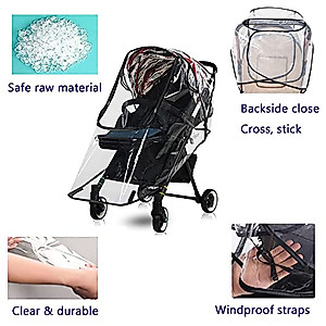 Baby Stroller Rain Cover with Mosquito Net Universal Stroller Cover Plastic Wind Weather Shield EVA Baby Travel Stroller Accessories